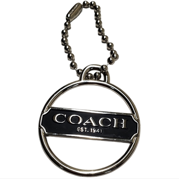 Coach | Accessories | Coach Silver Tone Enamel Charm Logo | Poshmark
